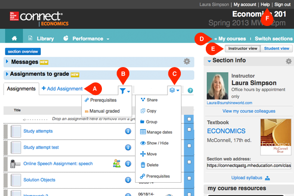 Connect - Navigating Connect (for instructors)