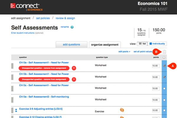 Connect - Assignments with Unsupported Content