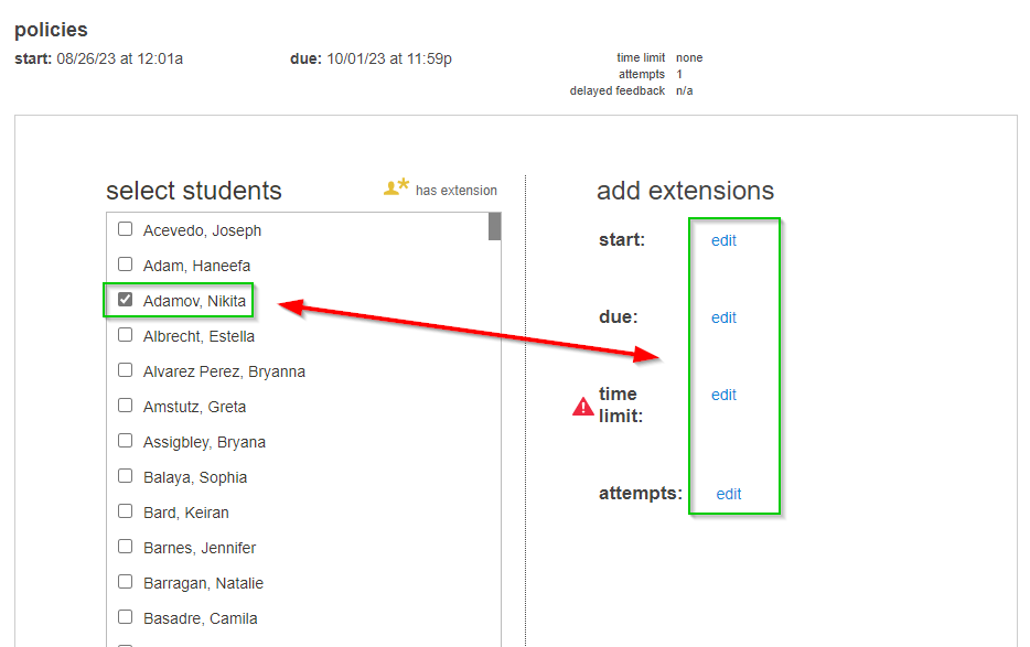 Connect - Assignment Extensions