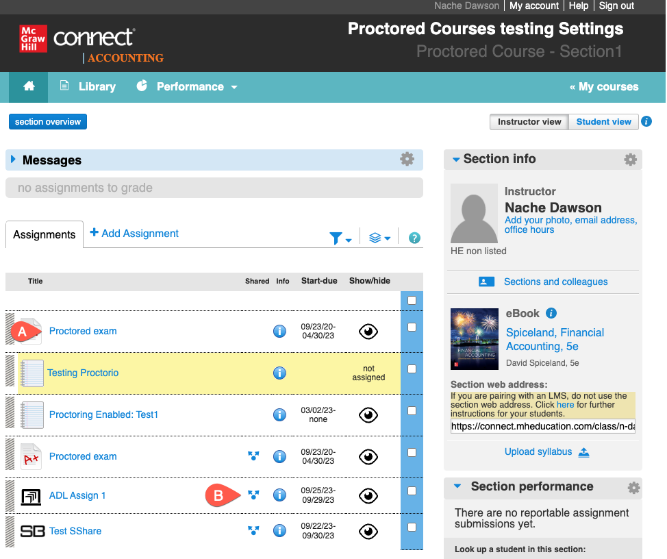 Connect - Edit an Existing Assignment