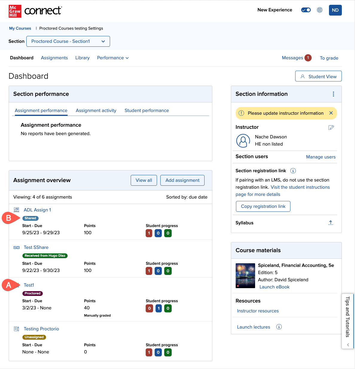 Connect - Edit an Existing Assignment