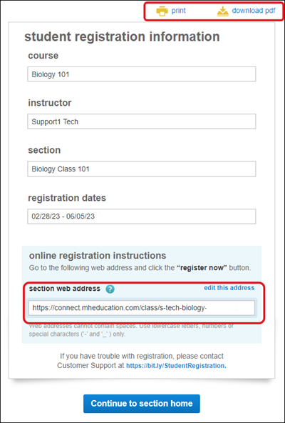 Knowledge: K-12 Connect - Locate the Section Web Address