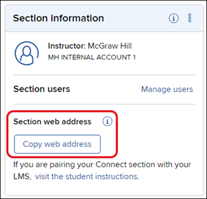 Knowledge: K-12 Connect - Locate the Section Web Address