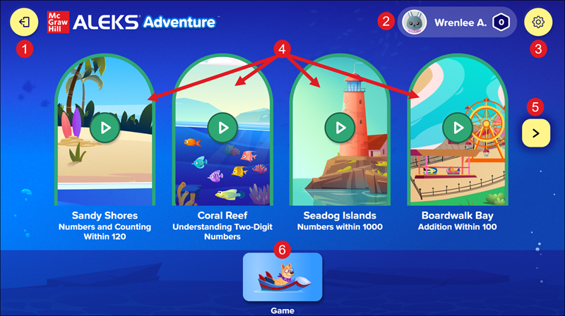 Knowledge: ALEKS Adventure - Program Navigation for Students