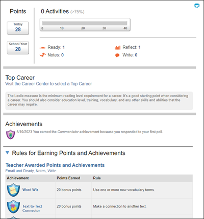 Knowledge: Achieve3000 Literacy - Lexile Tracker & Student Scoreboard