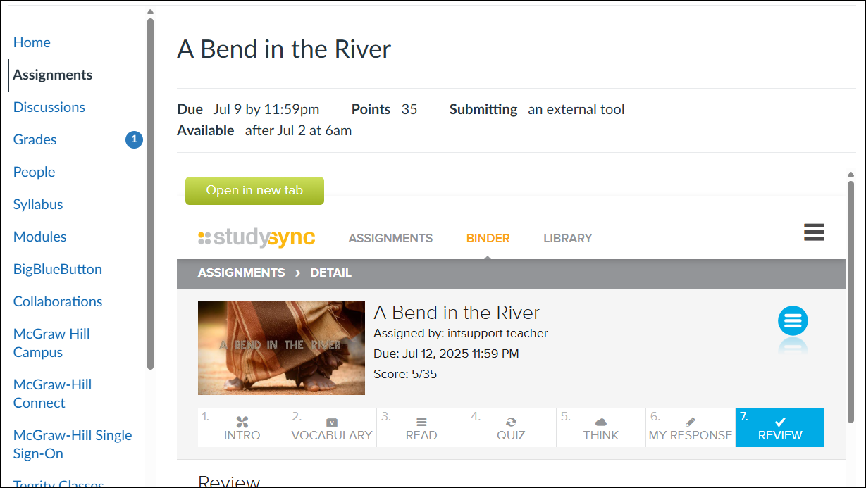 Knowledge: StudySync Assignment Sync and Grade Passback with Canvas