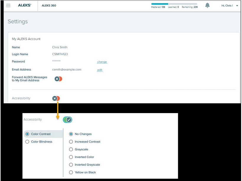 Student Display Options