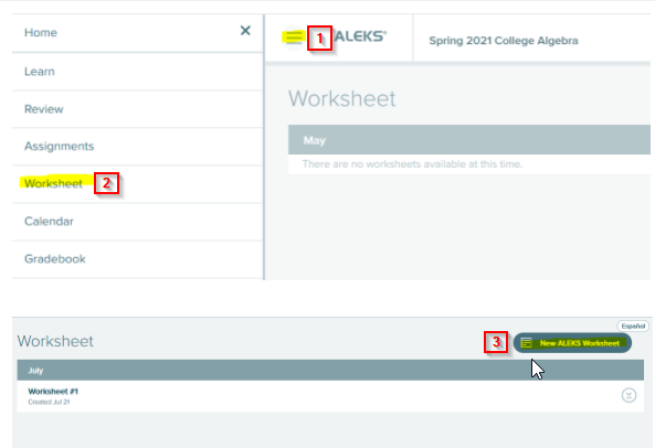 Generating and Printing Worksheets