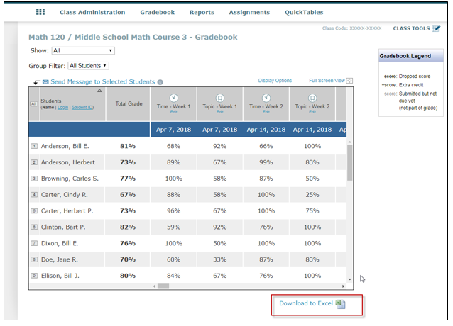 ALEKS - Downloading Reports